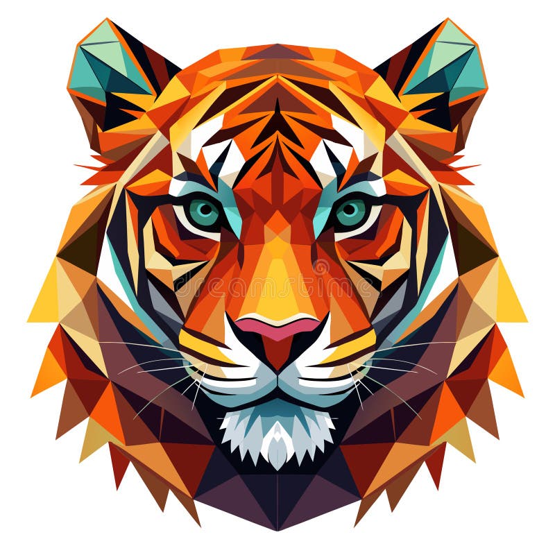 Tiger Head. Polygonal Low Poly Style Stock Vector - Illustration of ...