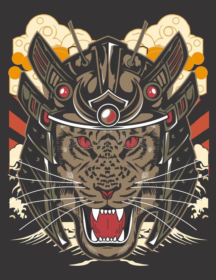 Tiger Head Samurai, Tiger Head, Samurai Helmet Stock Illustration ...