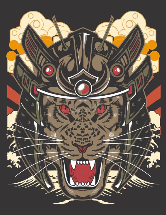 Tiger Head Samurai, Tiger Head, Samurai Helmet Stock Illustration ...