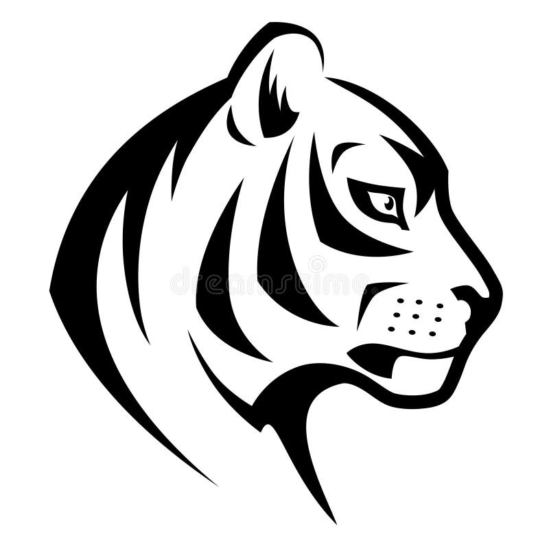 Tiger Face Side Drawing