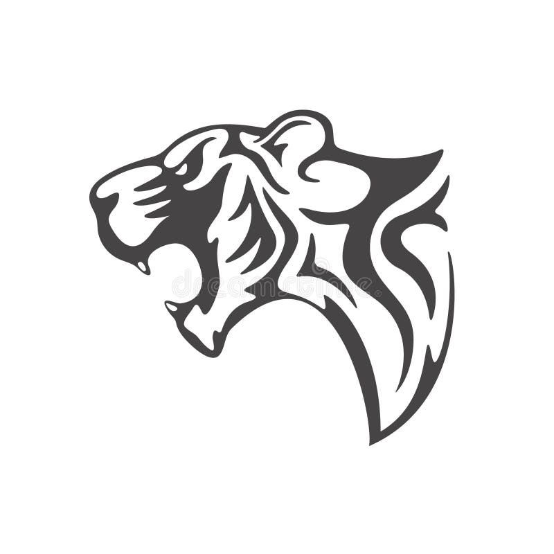 Tiger head tattoo template stock vector. Illustration of crest - 77231156