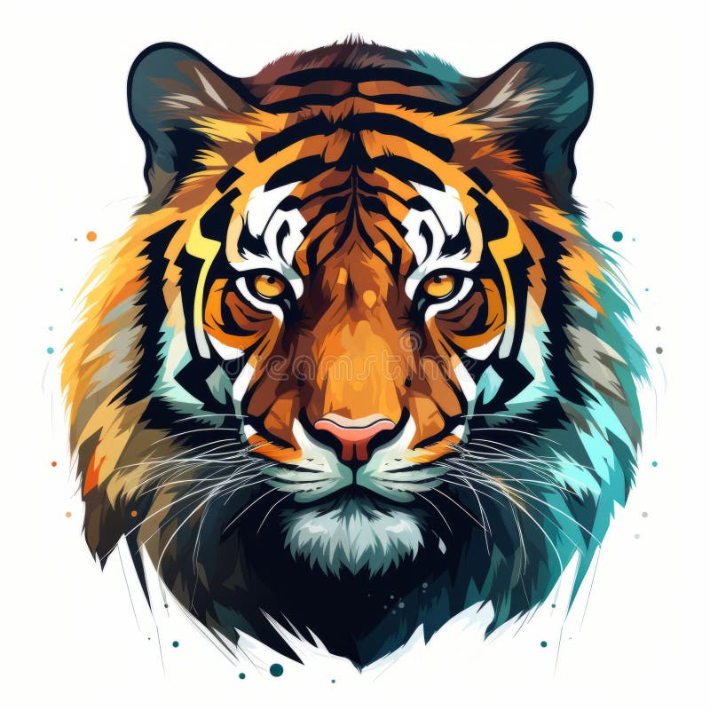Tiger Head Vector Illustration Stock Illustration - Illustration of ...