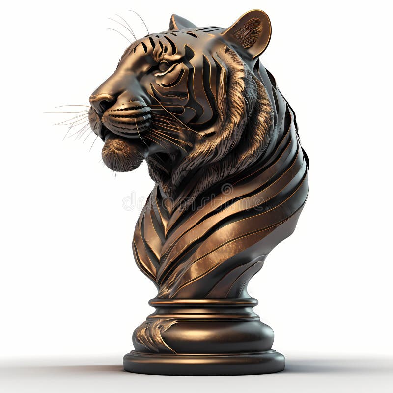 Tiger Head Winner Trophy. Generative AI Stock Photo - Image of head ...