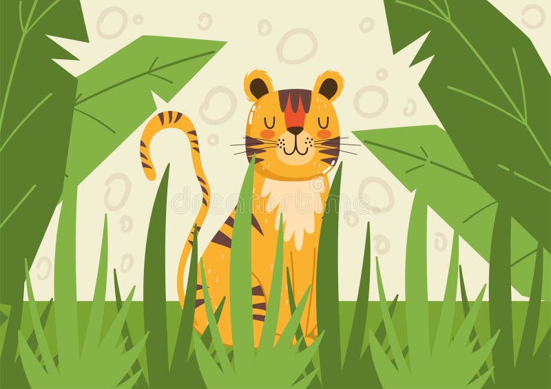 Tiger jungle animal stock vector. Illustration of animal - 265645045
