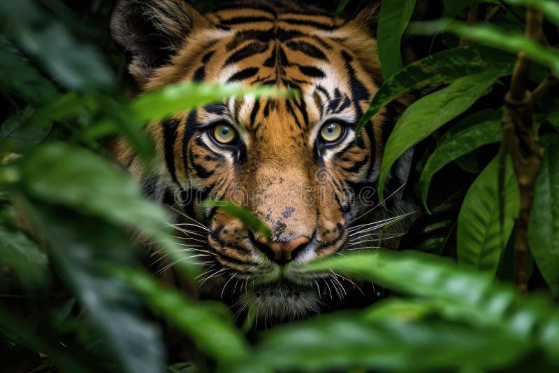 A tiger in the jungle stock illustration. Illustration of animal ...