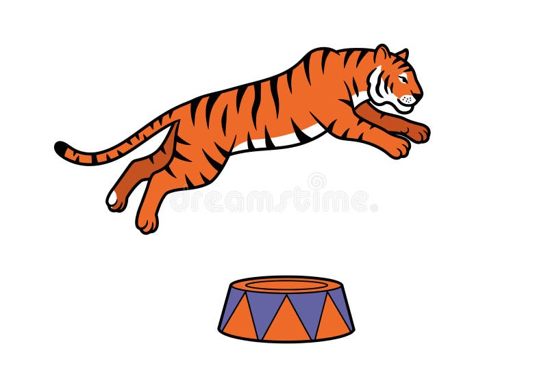 Circus tiger clipart stock vector. Illustration of drawing - 364619320