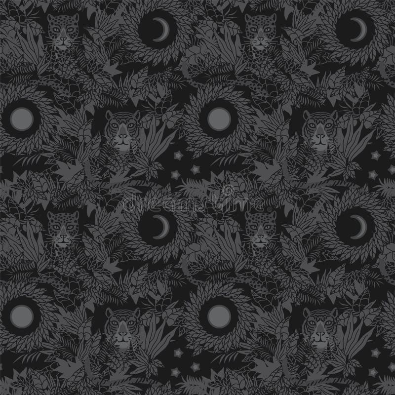 Tiger and Leopard Pattern Flat Color Design Stock Vector - Illustration ...