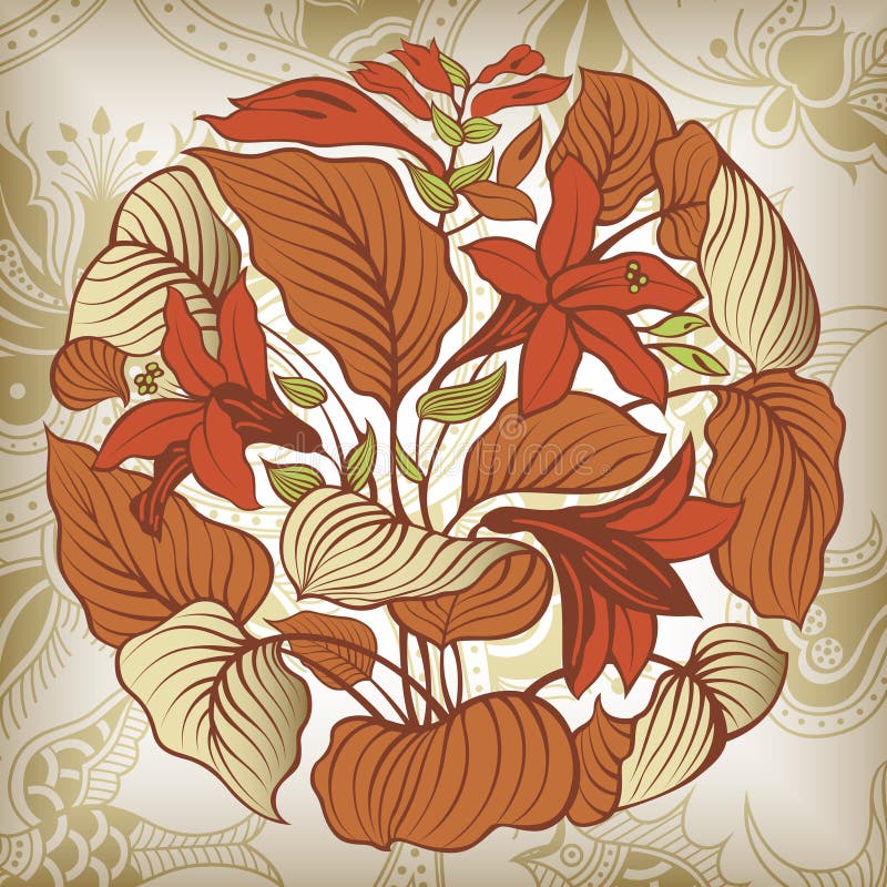 Tiger Lily stock vector. Illustration of season, round - 9362807