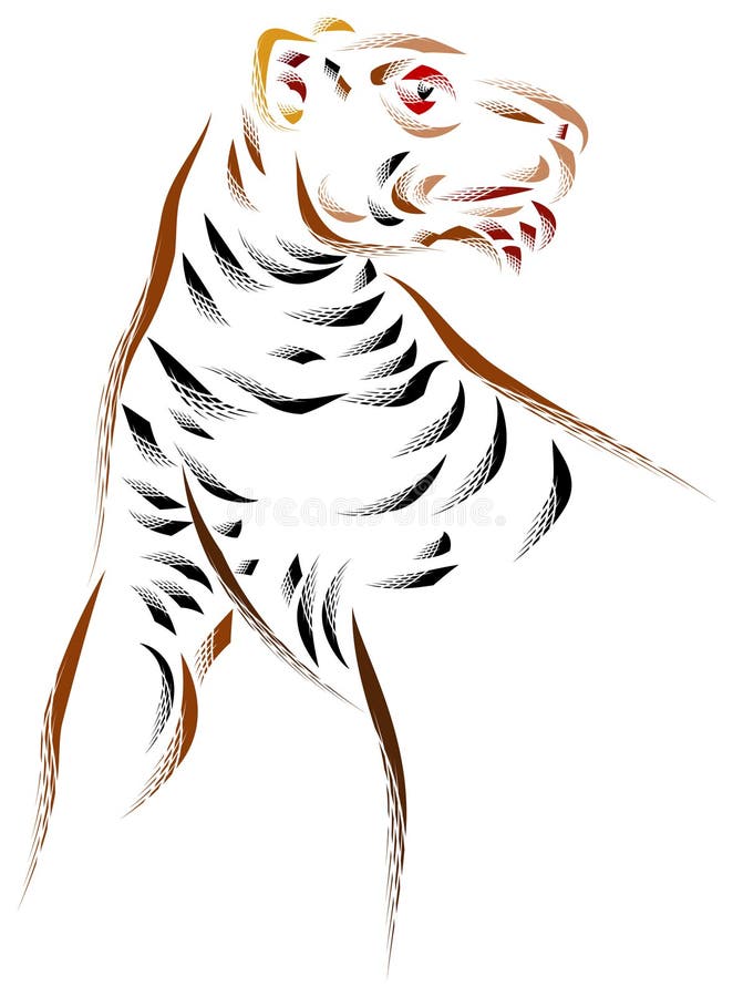 Tiger Standing Up Stock Illustrations – 89 Tiger Standing Up Stock ...