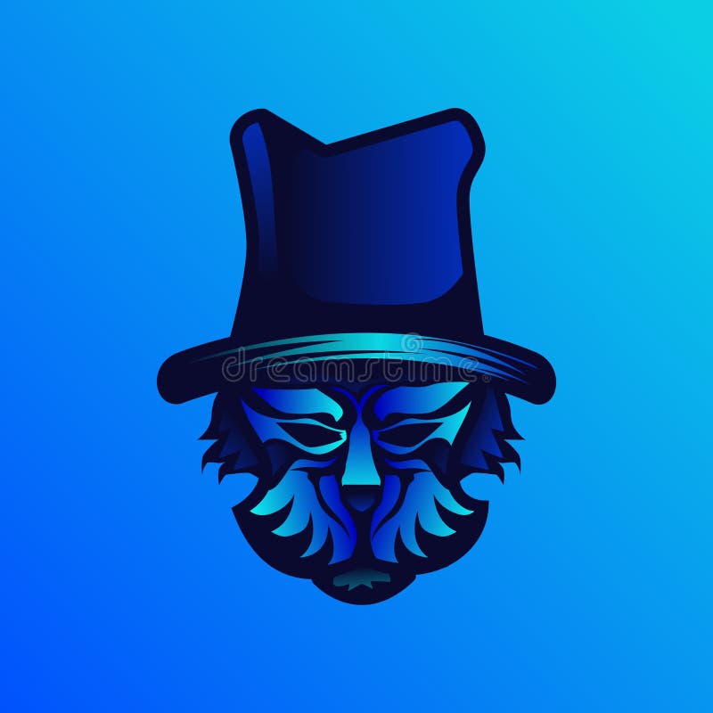 Tiger Logo Wearing a Blue Long Hat Stock Vector - Illustration of blue ...