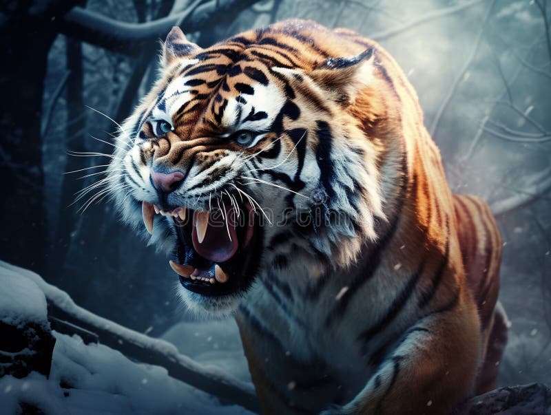 Tiger stock illustration. Illustration of imagine, roaring - 293696917