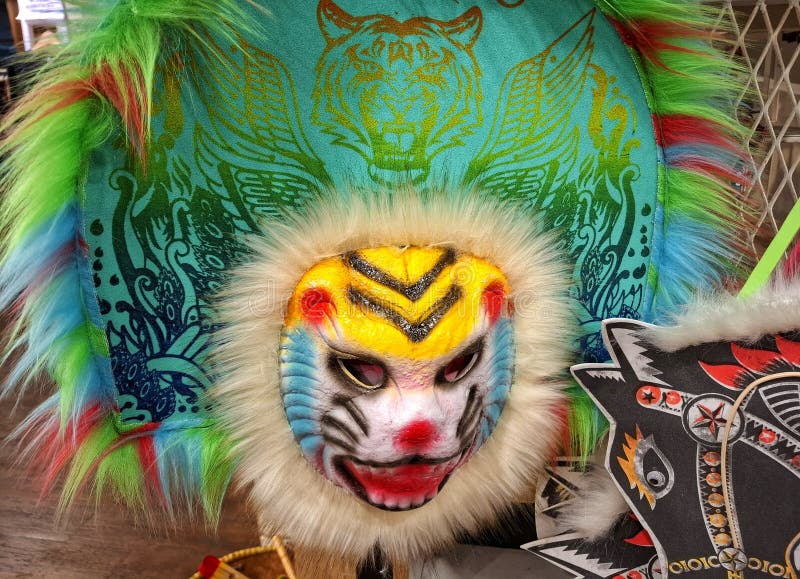 A Tiger Mask Toy Photographed Closeup Stock Image - Image of ...