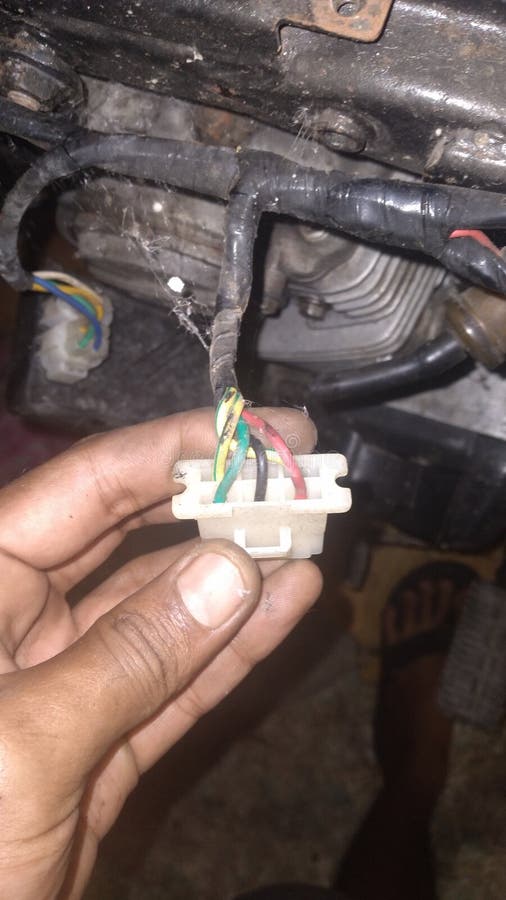 Tiger Motorbike CDI Socket and Cable Location on CB 100 Stock Image ...