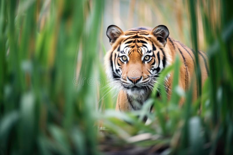 Tiger Moving through Jungle Underbrush Stock Image - Image of ...