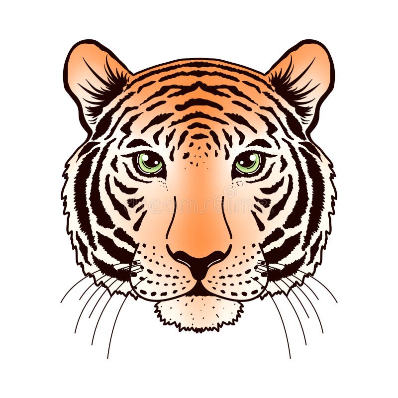 Tiger Head with Bitmap Effect Stock Vector - Illustration of element ...