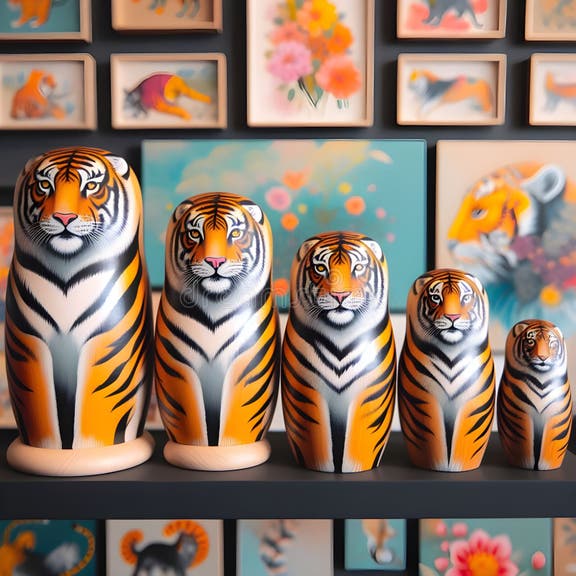 Tiger Nesting Generative Ai for Illustrations Stock Illustration ...