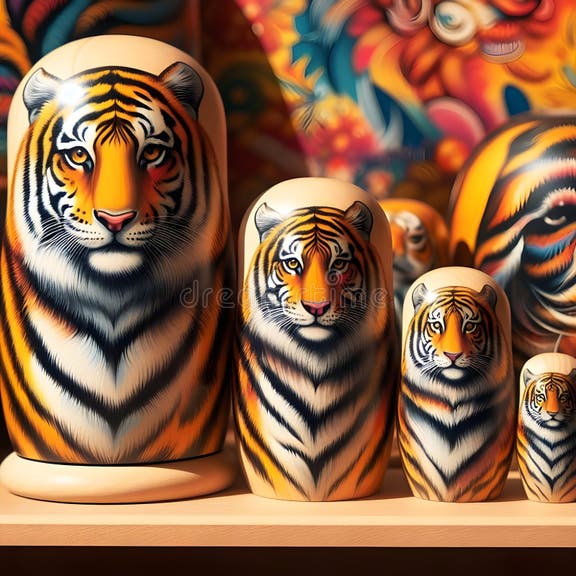 Tiger Nesting Generative Ai for Illustrations Stock Illustration ...