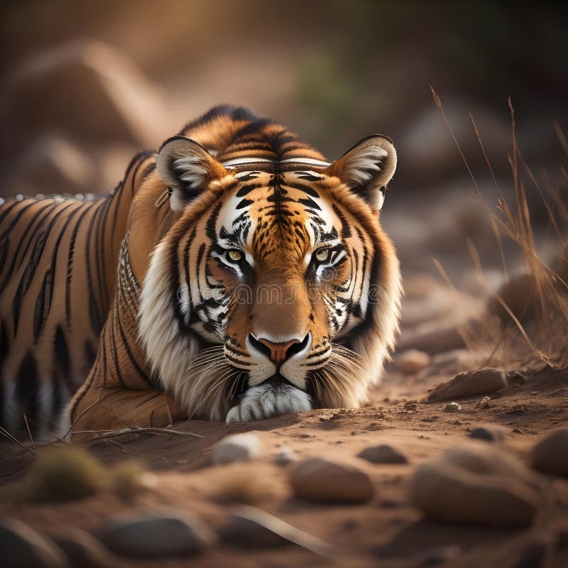 Tiger Panthera Tigris Altaica in Namibia. Generative Ai Stock ...