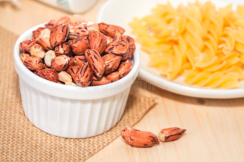 Tiger Peanut in Bowl on Table Stock Photo - Image of food, closeup ...