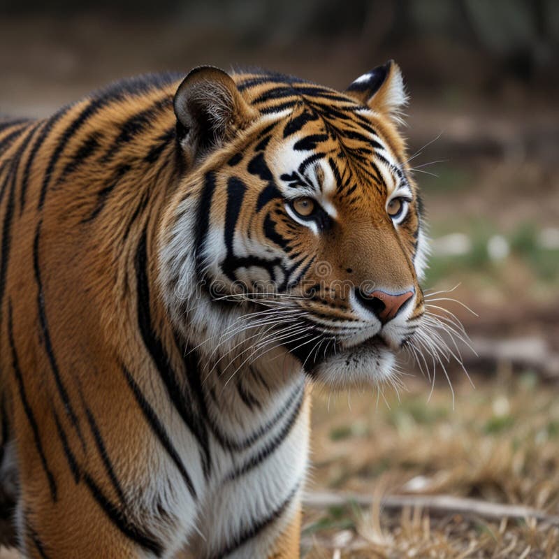 Tiger is Walking and Looking Something Wallpaper Stock Illustration ...