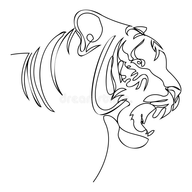Tiger Portrait Abstract Line Art Stock Vector - Illustration of wildcat ...