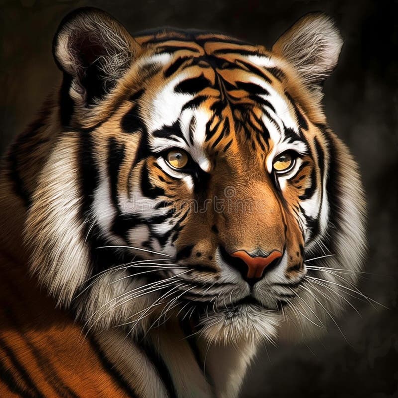 Tiger portrait stock illustration. Illustration of white - 272318694