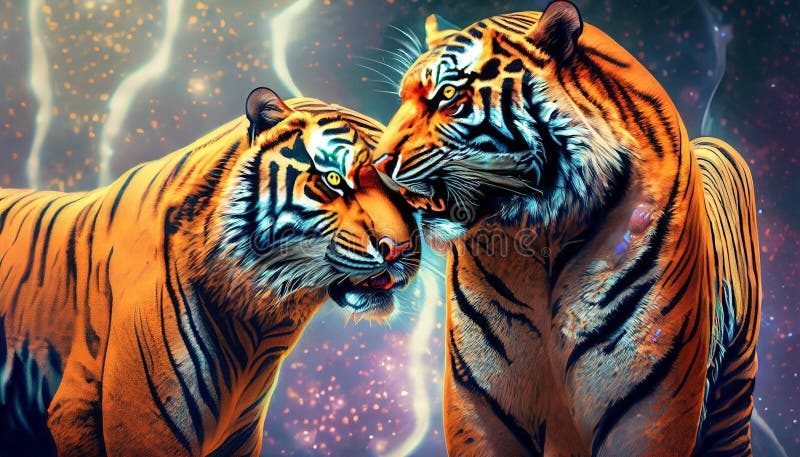 Tiger portrait stock illustration. Illustration of leopard - 300795809