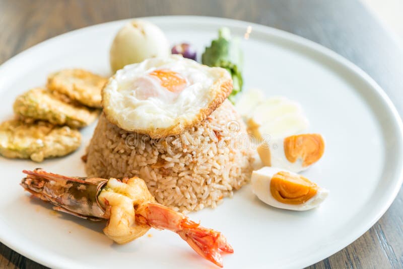 Tiger prawn fried rice stock image. Image of fried, lobster - 97537491