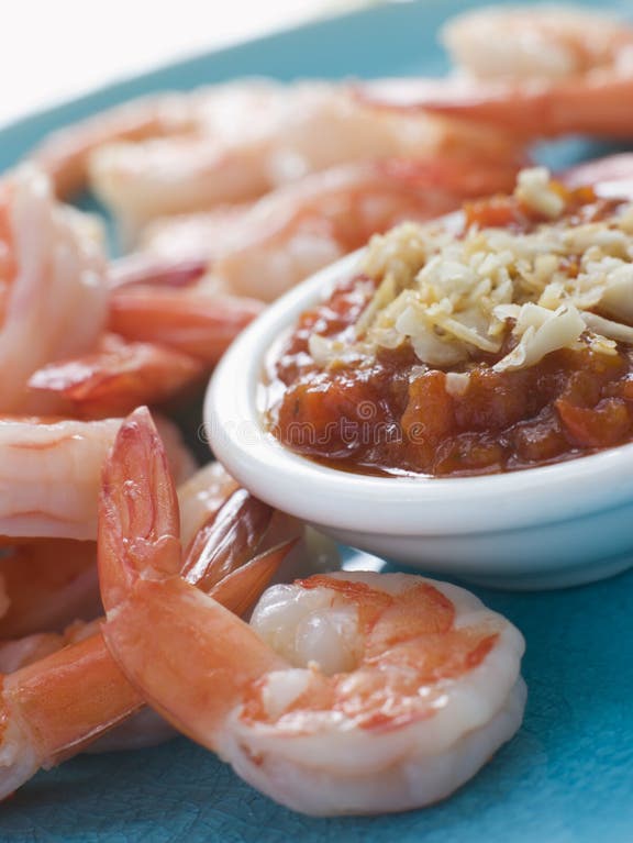 Tiger Prawns with Romesco Sauce Stock Photo - Image of chilli, cutouts ...