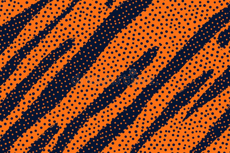 Tiger Print Pattern with Black Stripes and Dots on Orange Background ...