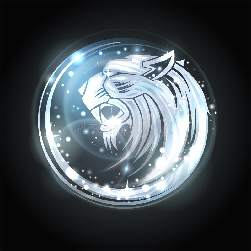 Tiger profile head emblem stock vector. Illustration of circle - 300890511