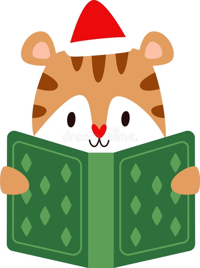 Tiger Reading Book stock vector. Illustration of read - 290693843