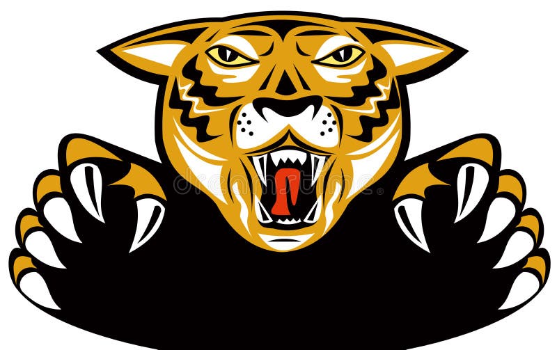 Pouncing Tiger Silhouette 300 Dpi Stock Illustration - Illustration of ...