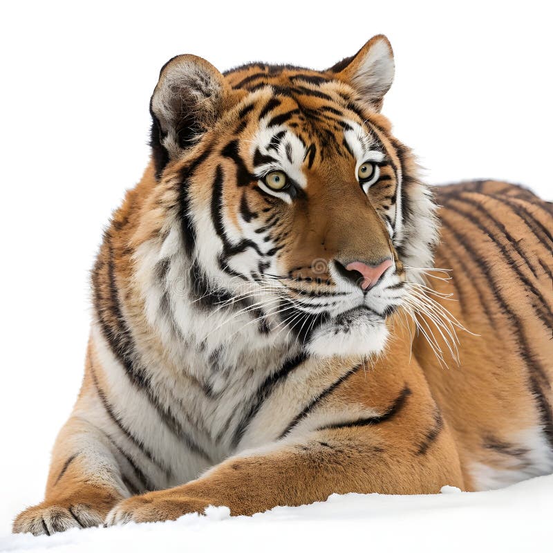 Tiger Resting with Eyes Focused, Intense Gaze, Stock Illustration ...