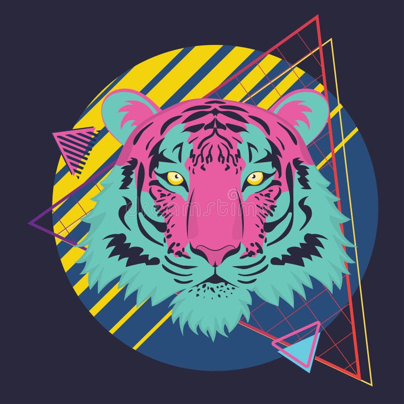 Retro Neon Tiger Stock Illustrations – 182 Retro Neon Tiger Stock ...