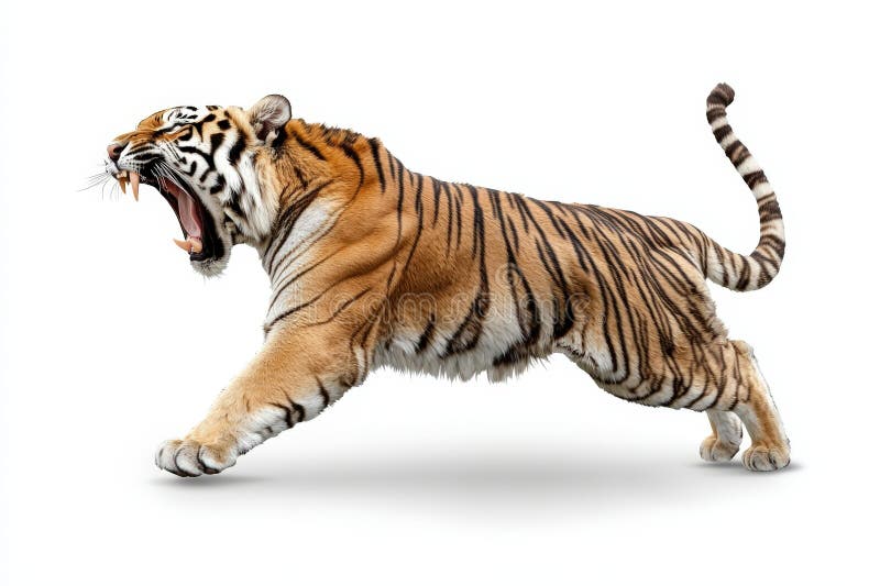 Tiger Roaring with Fierce Expression Stock Illustration - Illustration ...