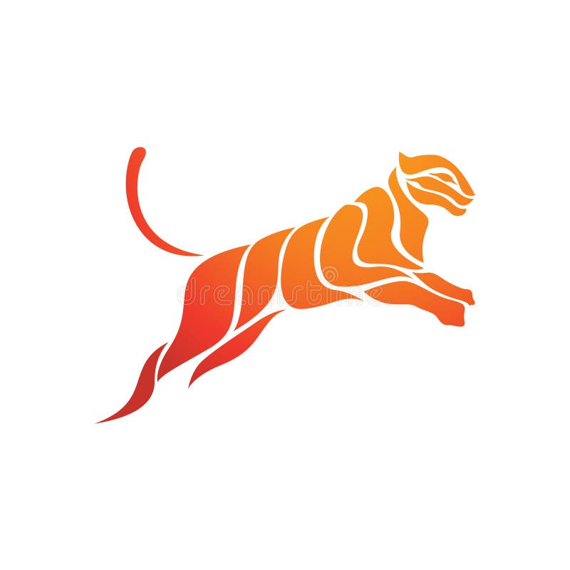 Tiger Run and Jumping Image Symbol Illustration Stock Vector ...