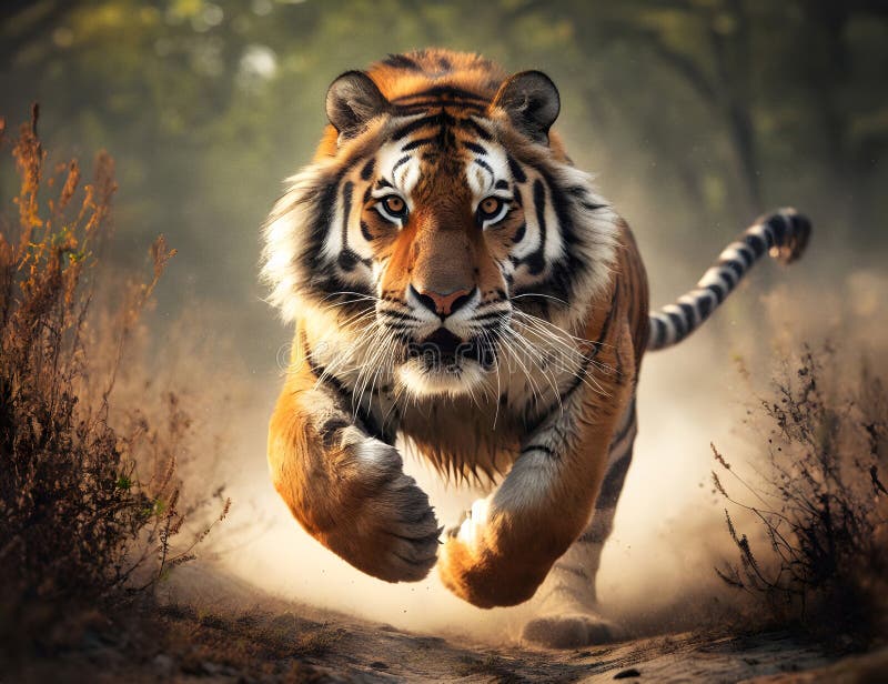 Tiger Running Towards the Camera Stock Image - Image of predator, eyes ...