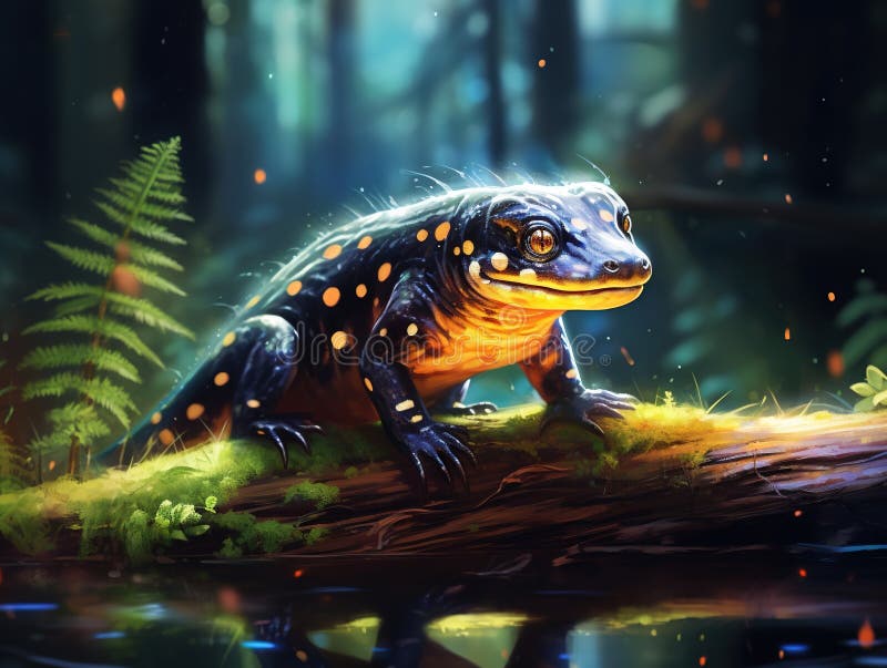 Ai Generated Illustration Wildlife Concept of Tiger Salamander Stock ...