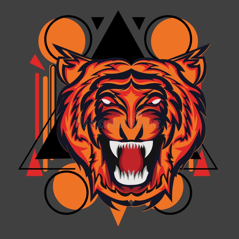 Tiger Scared Geometry stock illustration. Illustration of element ...