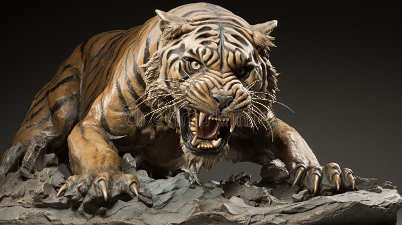 Tiger Sculpture stock illustration. Illustration of isolated - 285110578