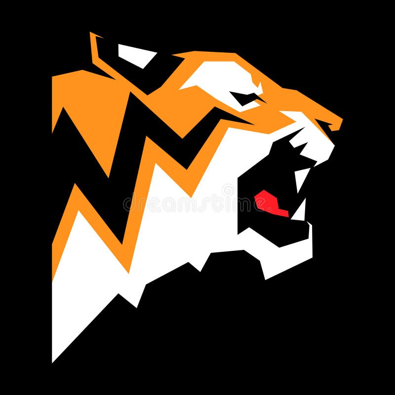 Tiger Symbol on Black Backdrop Stock Vector - Illustration of stain ...