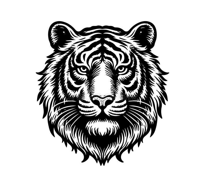 Tiger Simple Vintage Hand Drawn Vector Stock Illustration ...