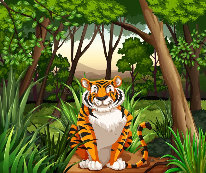 A Tiger Inside the Animal Cage Stock Illustration - Illustration of ...
