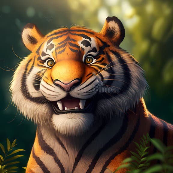 Tiger of the Sky Tiger in the Sun Tiger Stock Illustration - Illustration of wild, wildlife ...