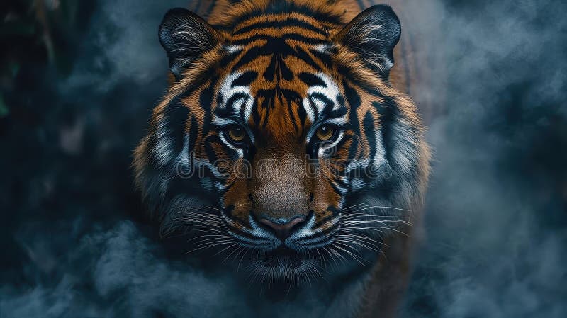 Tiger in Smoke stock illustration. Illustration of predator - 338437028
