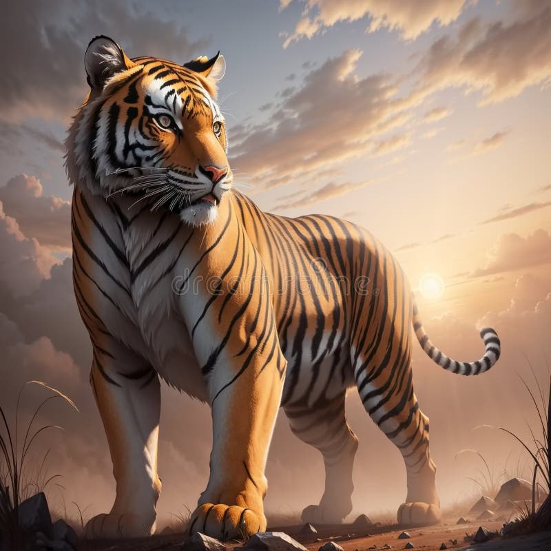 Sunset Tiger Stock Illustrations – 641 Sunset Tiger Stock Illustrations ...