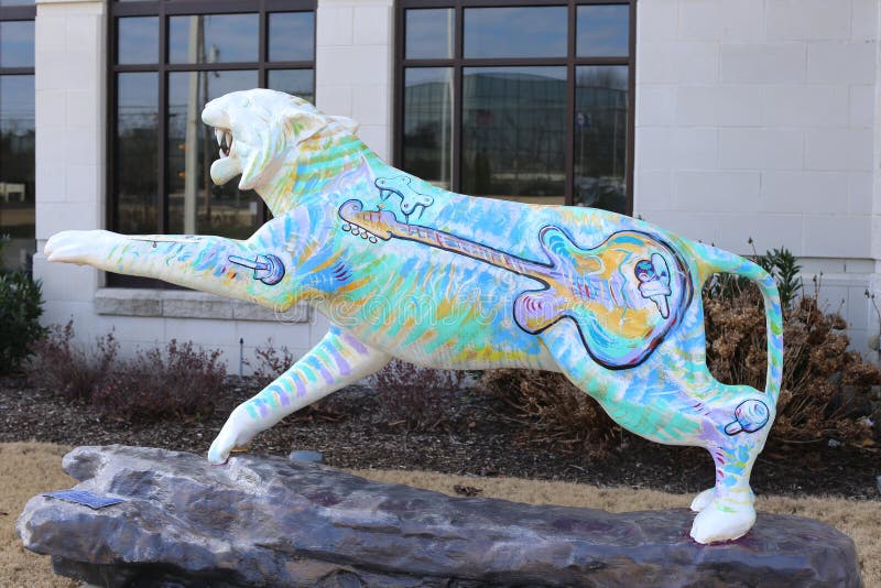 Team Spirit Hand Painted Tiger Statue at the University of Memphis ...