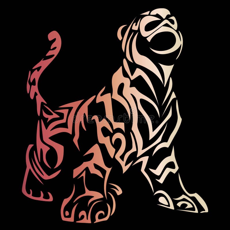 Tiger Stencil Vector stock vector. Illustration of ears - 33586024