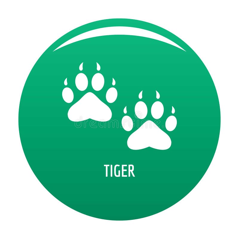 Tiger Step Icon Vector Green Stock Vector - Illustration of sign, foot ...